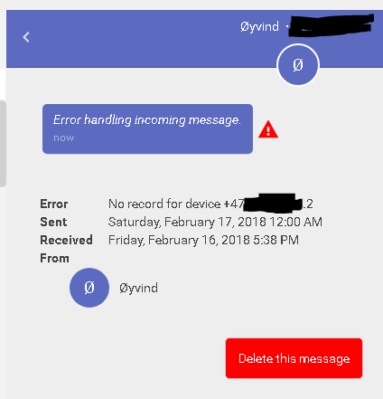 "Error handling incoming message", "No record for device" on Windows client · Issue #2055 ...