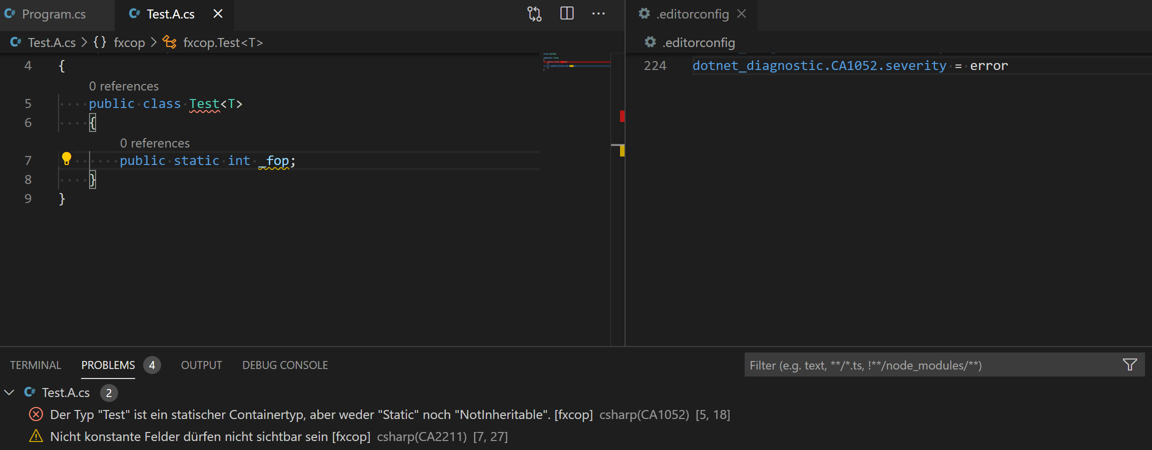 EditorConfig NET ErrorCodes Have No Effect Issue 4165 OmniSharp 
