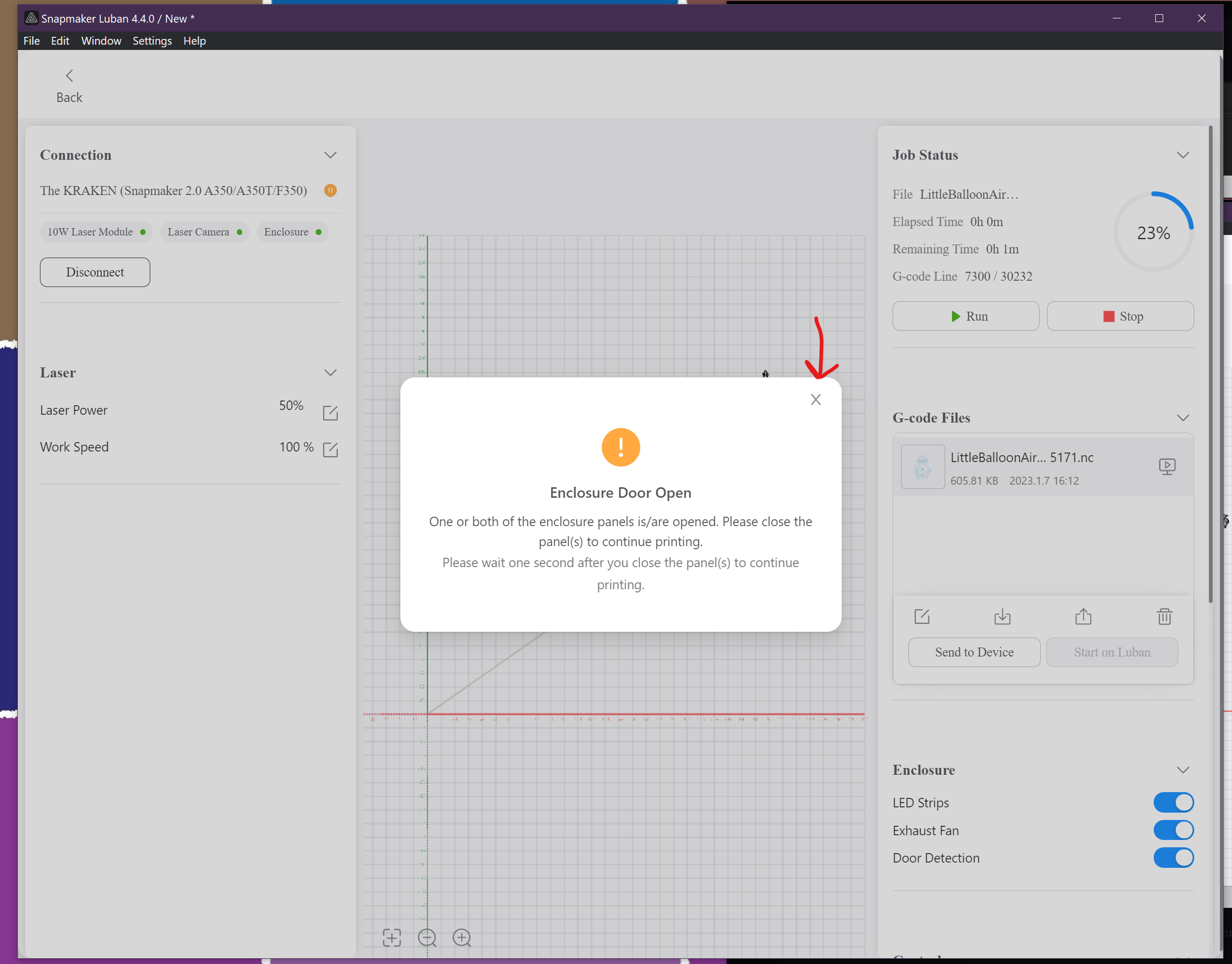 Bug: Can't continue to cut if enclosure door was open when starting in Laser · Issue #1844 ...