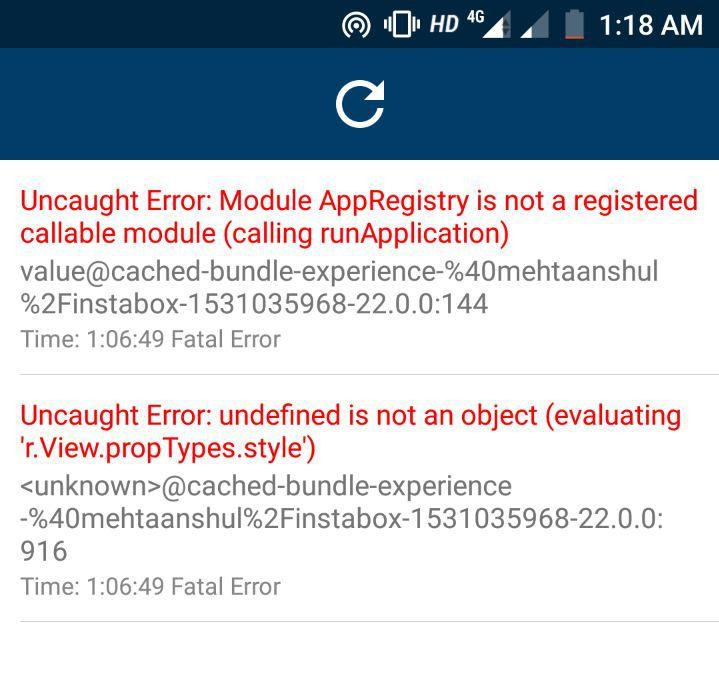 Uncaught Error: Module AppRegistry is not a registered callable module and Uncaught Error ...