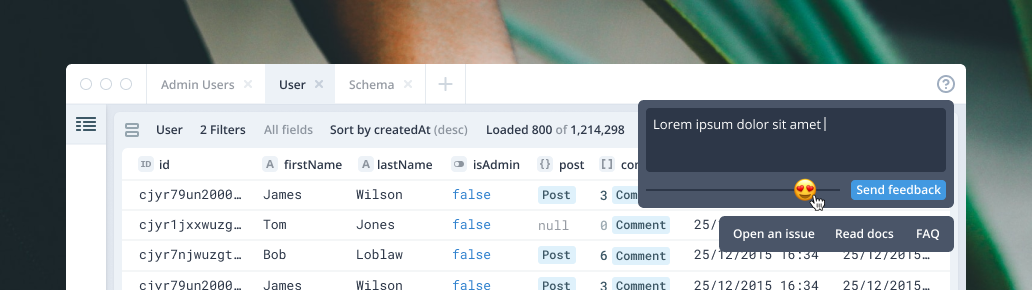 Feedback popup · Issue #75 · prisma/studio · GitHub