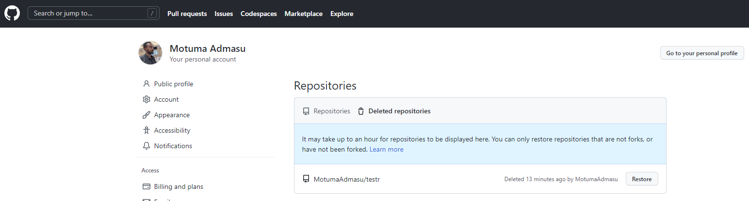 How To Get My Deleted Repository Back · Community · Discussion 48290 · Github