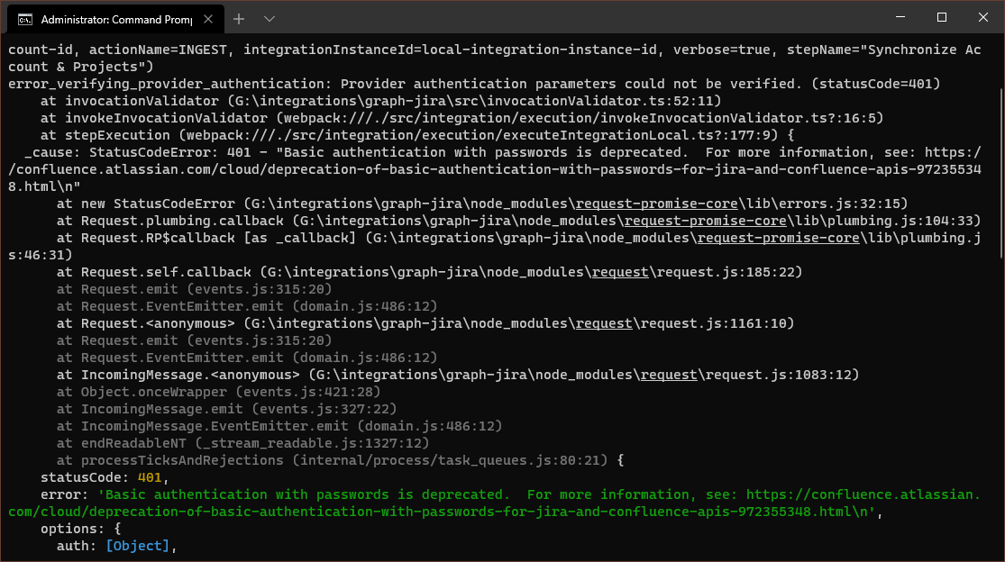 401 error when I trying to run integration with .env file · Issue #80 · JupiterOne/graph-jira ...