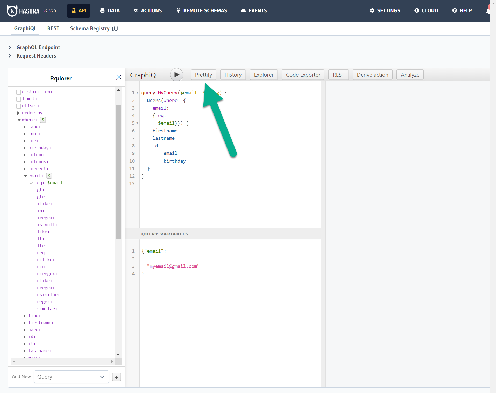 Also Prettify Variables Json When Clicking Prettify Query Button