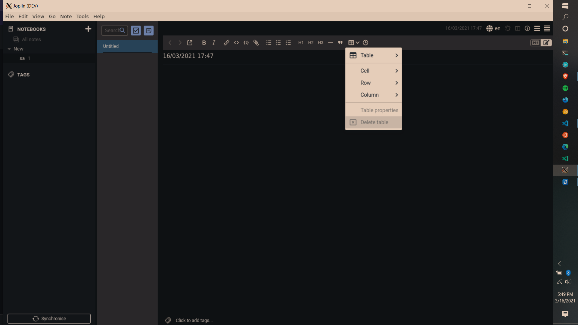 Table Popup In The Wysiwyg Editor Doesnt Respect Dark Mode · Issue 4686 · Laurent22joplin 