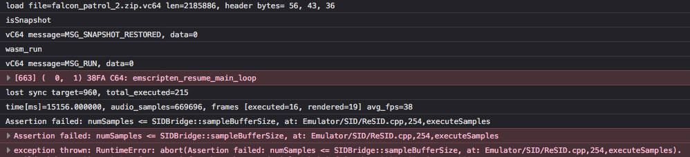 bug in take/restore snapshot on dev branch · Issue #596 · dirkwhoffmann/virtualc64 · GitHub