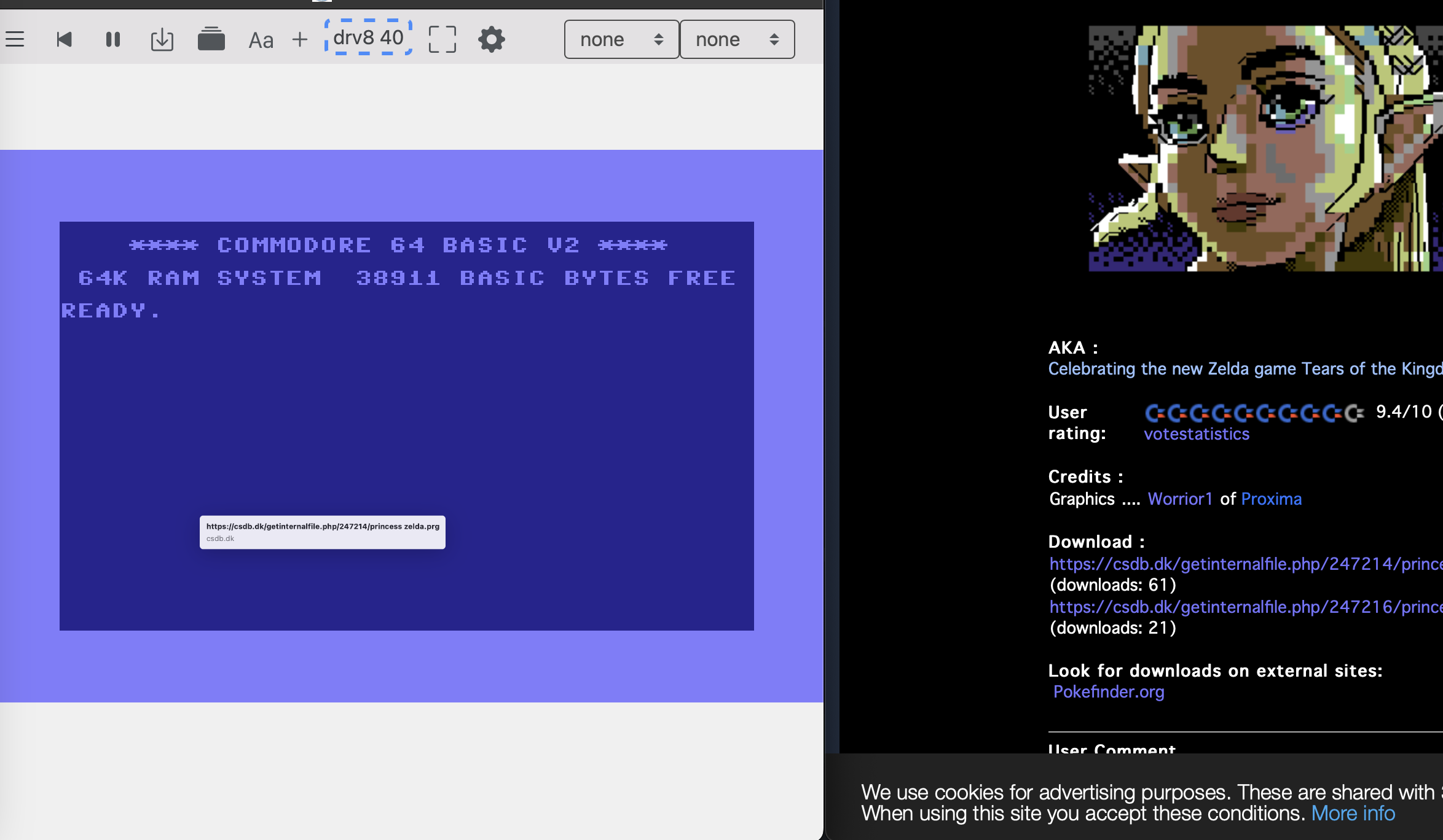 How does one drag a link from csdb.dk into the drop zone? · Issue #208 · vc64web/virtualc64web ...