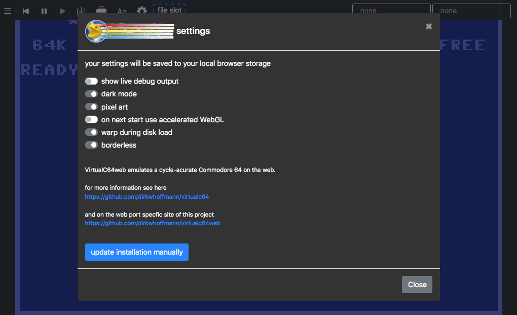 small bezel / wide screen option · Issue #45 · vc64web/virtualc64web · GitHub