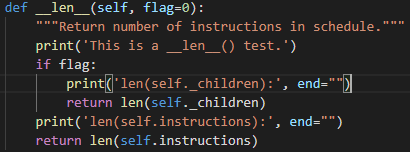 Pulse Schedule should have a __len__ attribute which returns its number ...