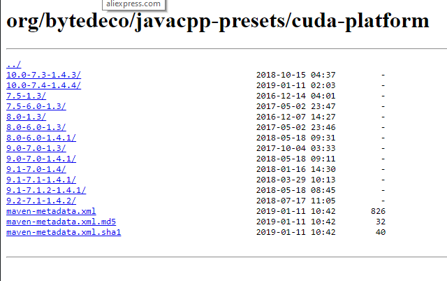 Javacpp Presets For Cuda 10 1 7 6 1 5 1 Not Avaliable In Maven Repository · Issue 790