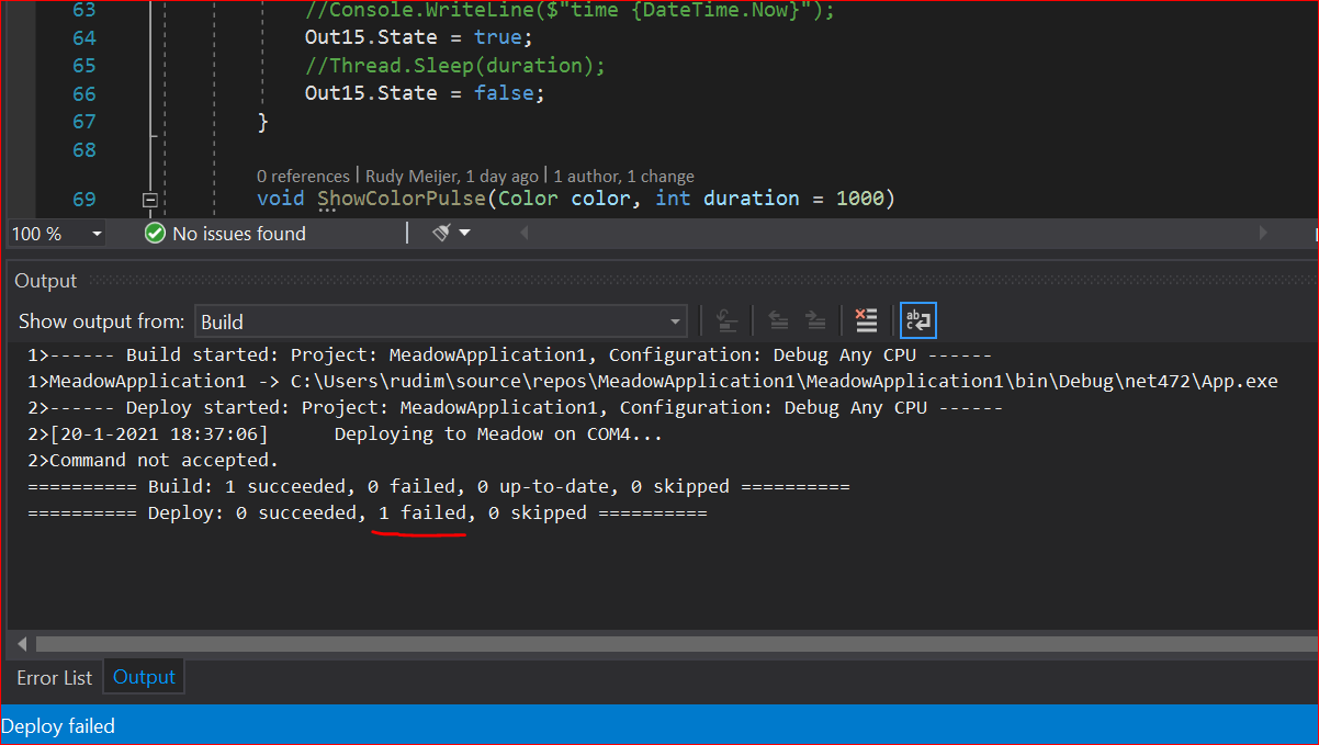 Can't Deploy app to meadow anymore. · Issue #132 · WildernessLabs/Meadow_Issues · GitHub