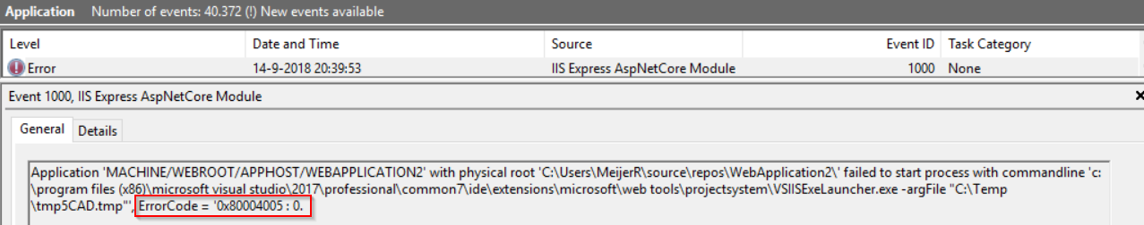 HTTP Error 502.5 - Process Failure · Issue #15617 · dotnet/aspnetcore · GitHub
