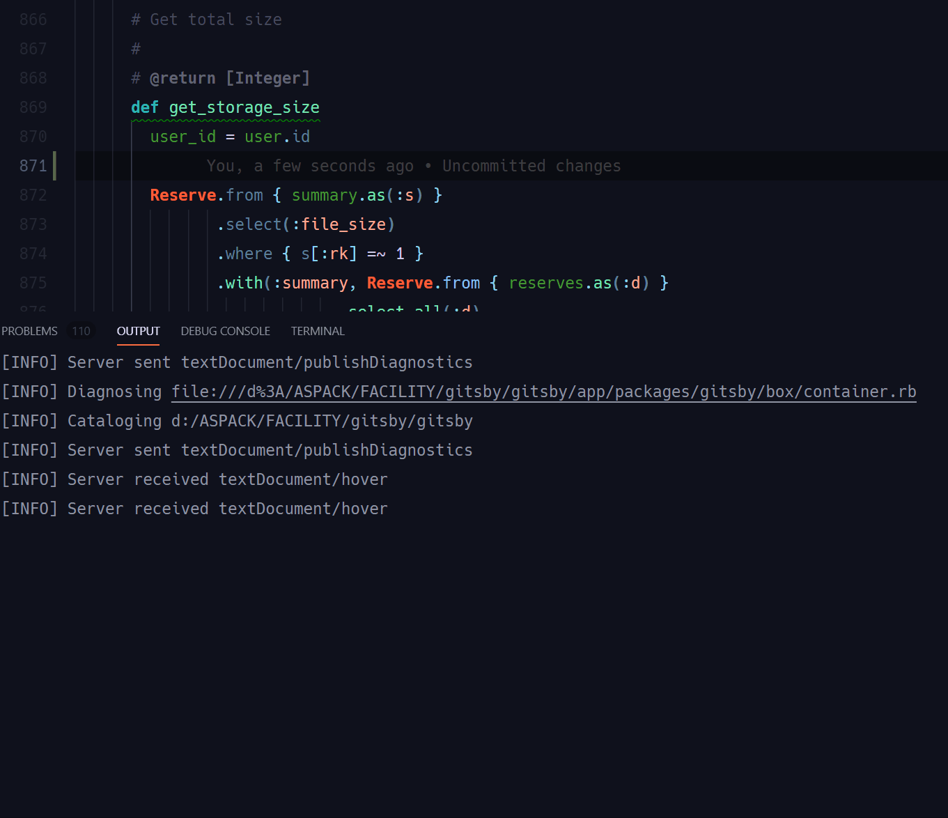 Solargraph suggestions are slow on large files · Issue #95 · castwide/vscode-solargraph · GitHub