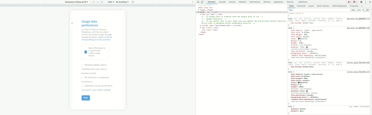 Toggle In Mobile When Setting Up Metabase Gets Over Text · Issue 18414 · Metabase Metabase · Github