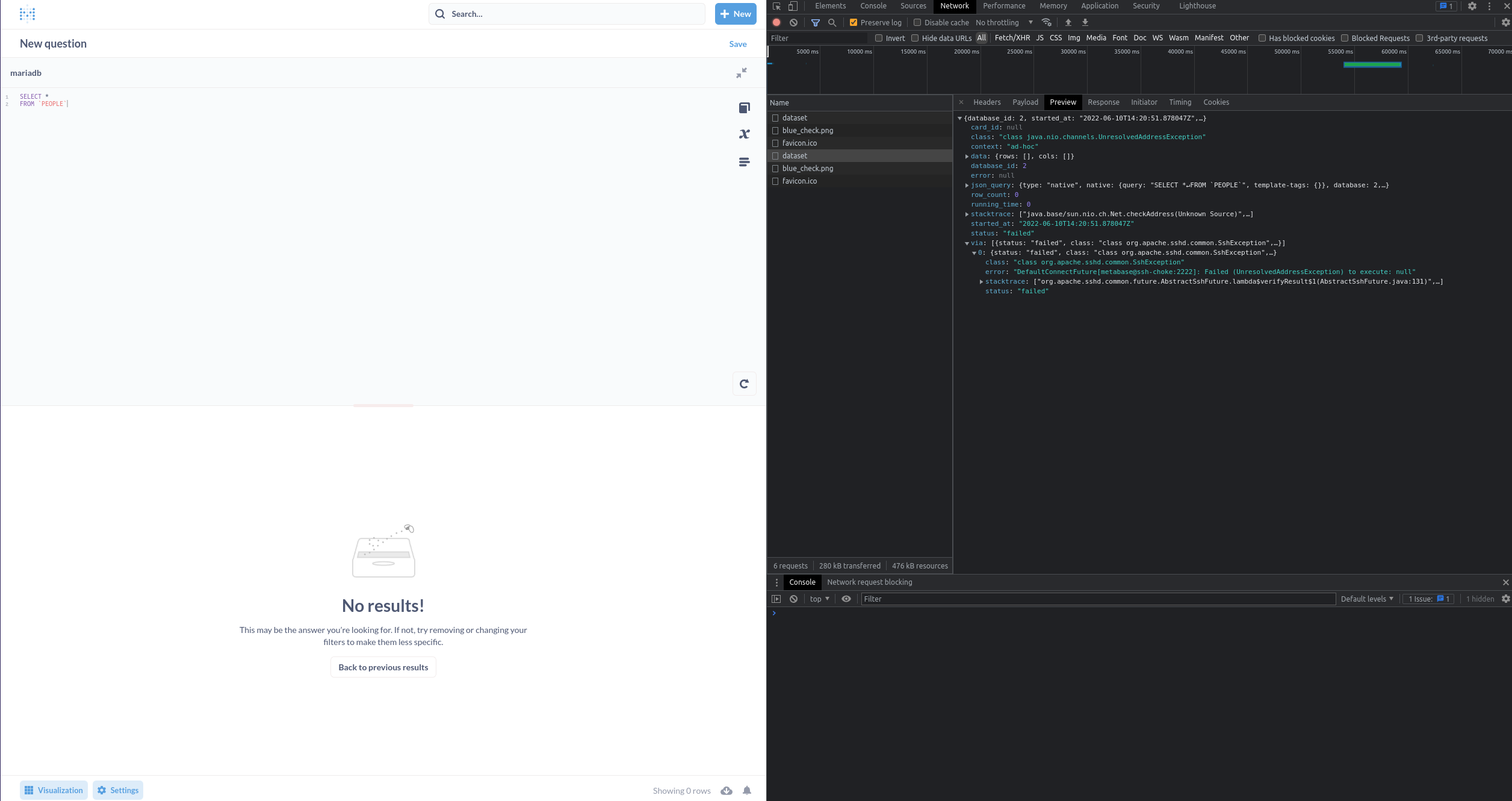 Metabase returns "No results!" when the SSH tunnel is down on a query · Issue #23281 · metabase ...