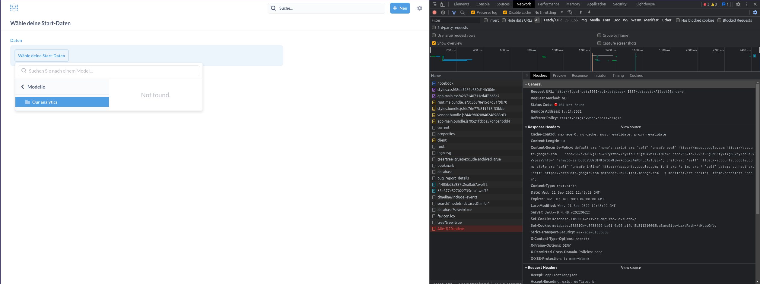 404 on loading models when instance is configured in another language · Issue #25537 · metabase ...