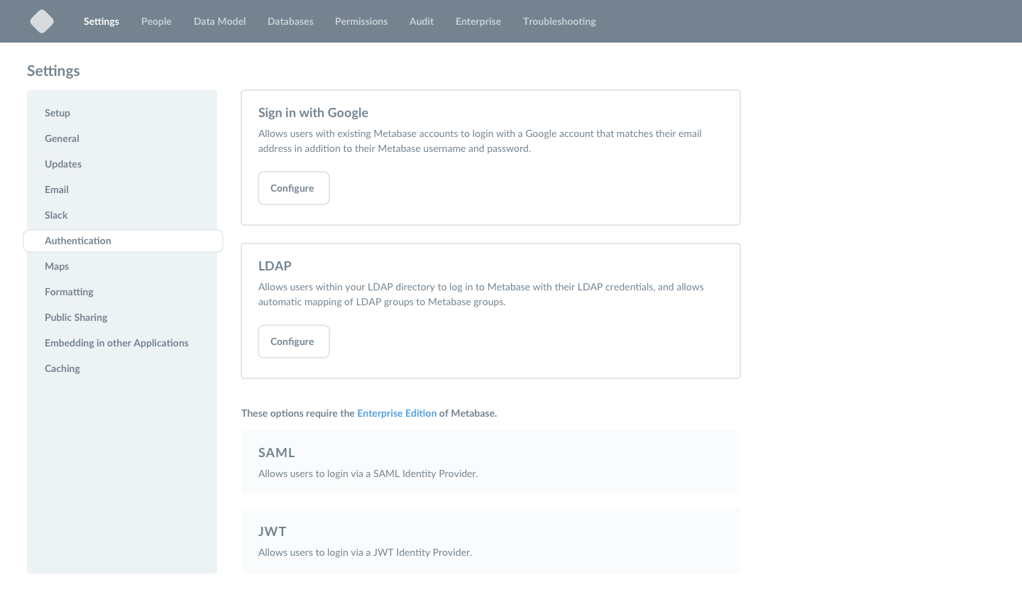 We Should Display Disabled Versions Of The Saml And Jwt Auth Options When Theres No Active Ee