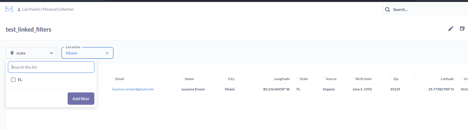Linked filters: if a selection in one filter imply a unique value in another, set the filter ...