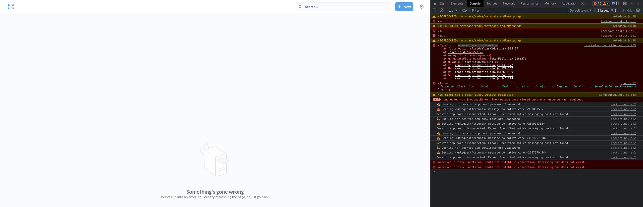 e.some is not a function breaks the FE on the filter modal · Issue #32985 · metabase/metabase ...