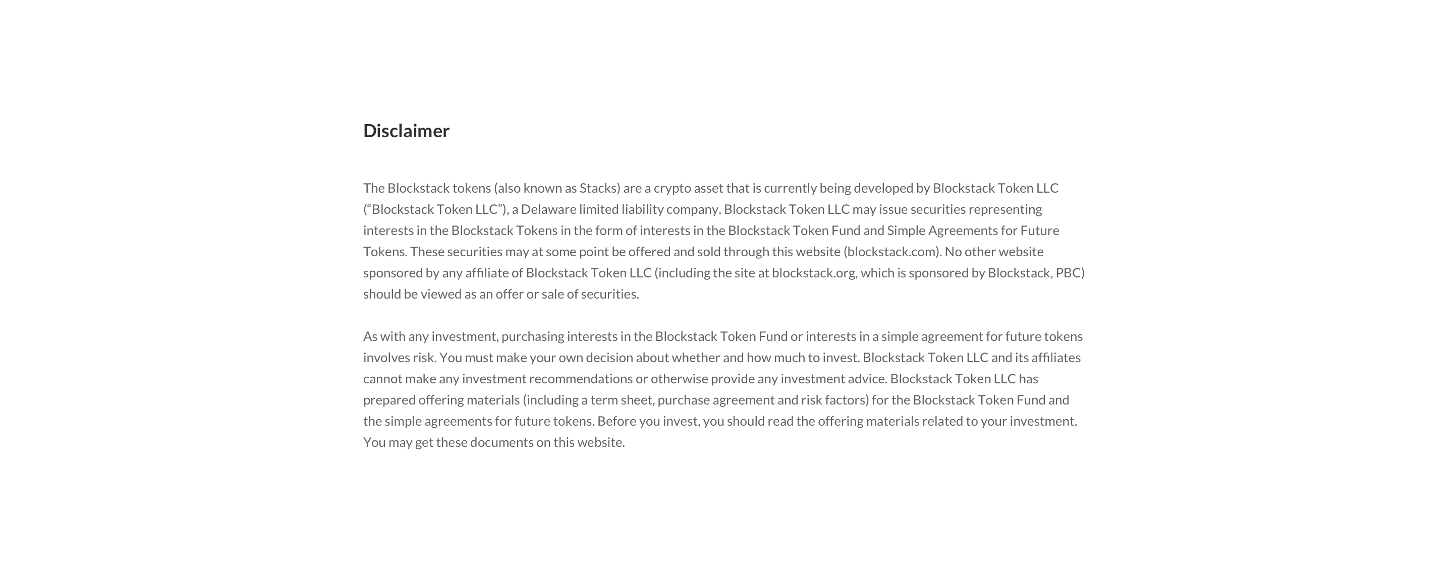 Design Coinlist disclaimer section · Issue #490 · stacks-archive ...