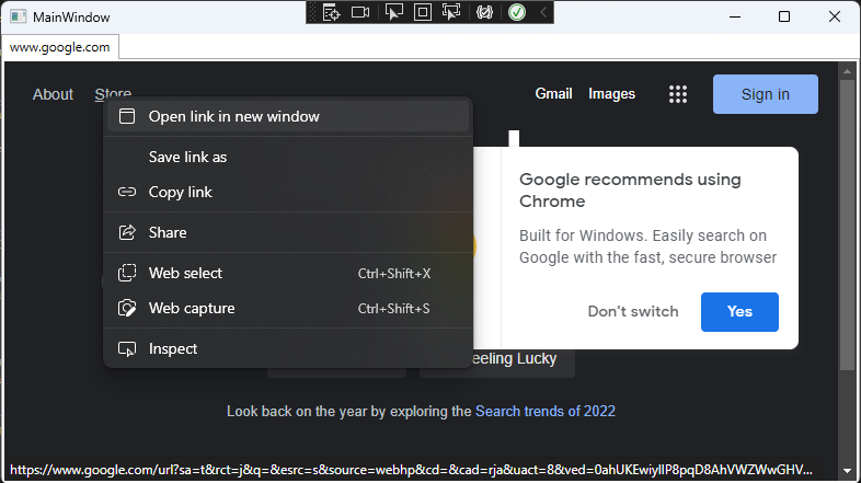CoreWebView2 crash due to use context menu Open link in new window (WPF) · Issue #2771 ...