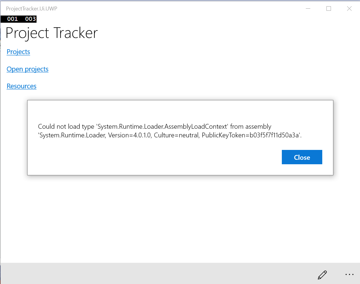 Could not load file or assembly 'System.Runtime.Loader, Version=4.0.1.0, · Issue #2470 ...