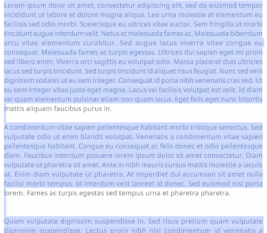 Multi line text highlighting - When a newline character is selected ...