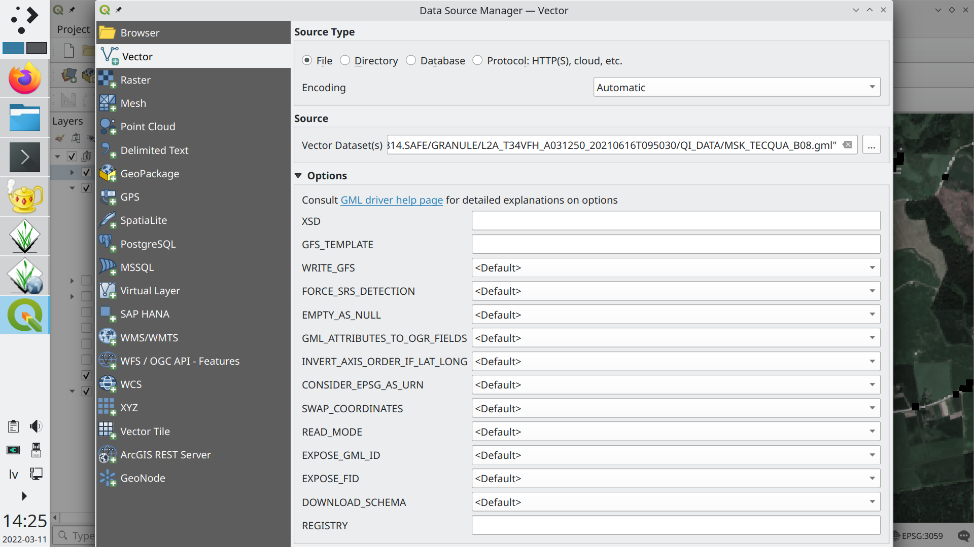 Data Source Manager -> Vector -> Options pane not scrollable · Issue ...