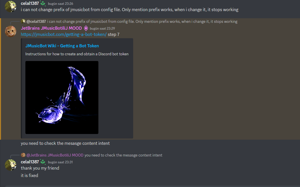 I Can't Set Custom Prefix · Issue #1295 · jagrosh/MusicBot · GitHub