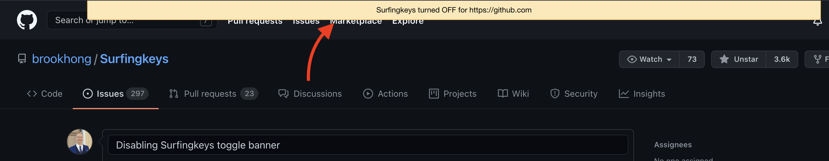 Disabling Surfingkeys toggle banner · Issue #1505 · brookhong/Surfingkeys · GitHub