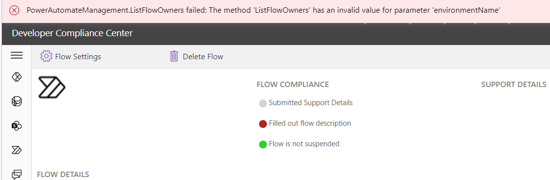 Coe Starter Kit Bug Developer Compliance Flow Detail Form Error 8196