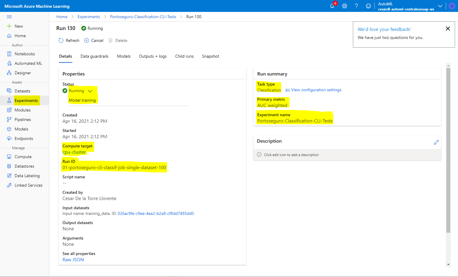 Automl Vnext Previewdocsclicli Automl Jobsrst At Main · Azureautoml Vnext Preview · Github