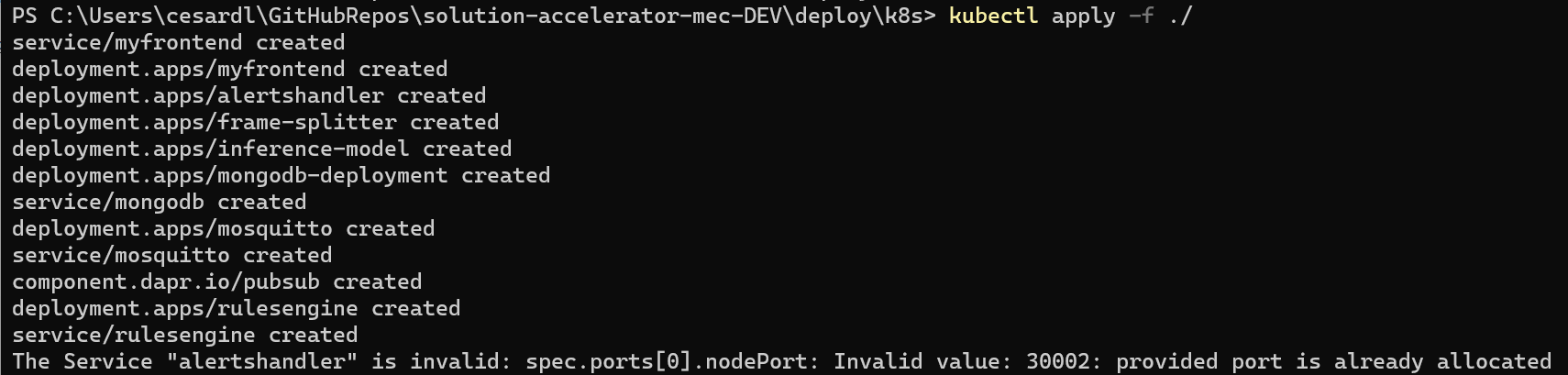 [k8s] Service Alertshandler Should Not Use Port 30002 Because It S Used By Com Docker Backend