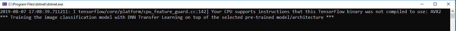 [ImageClassification Transfer Learning] - Warning mesage: "Your CPU supports instructions that ...