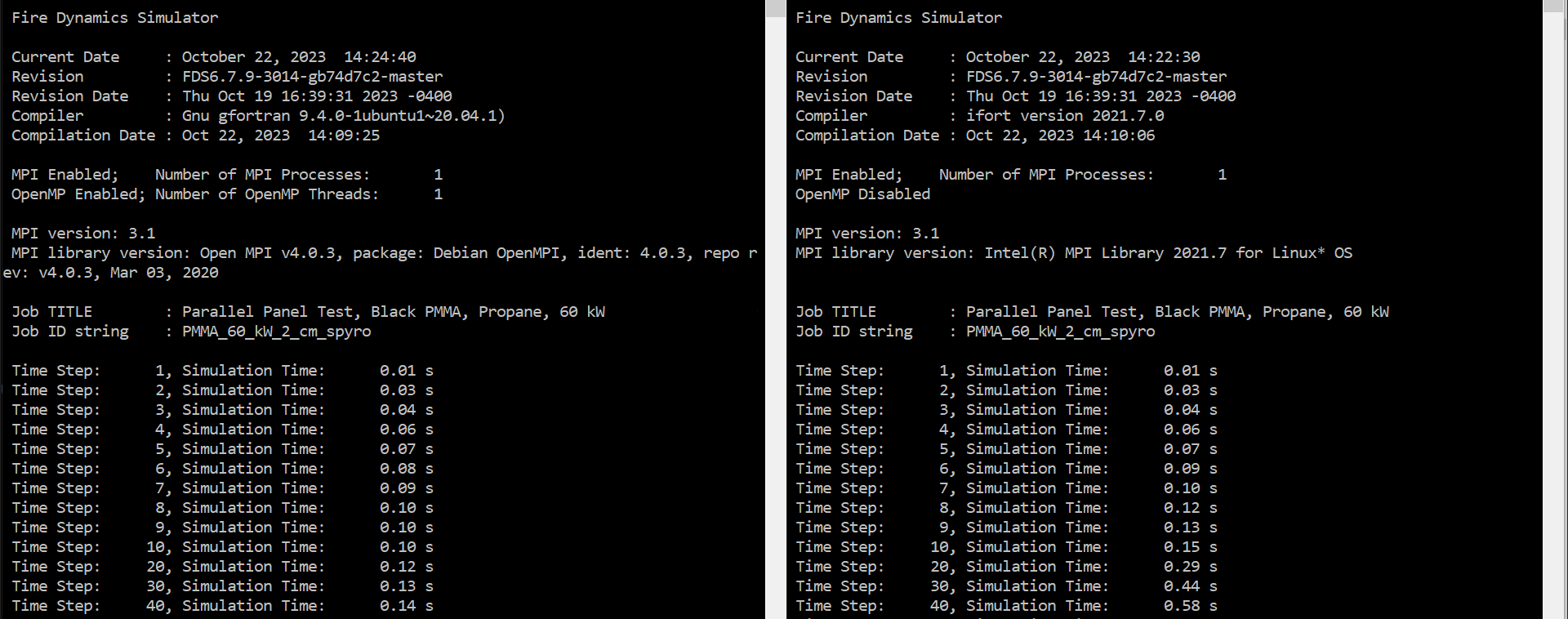 Different solutions in ompi_gnu_linux and impi_intel_linux · Issue #12198 · firemodels/fds · GitHub