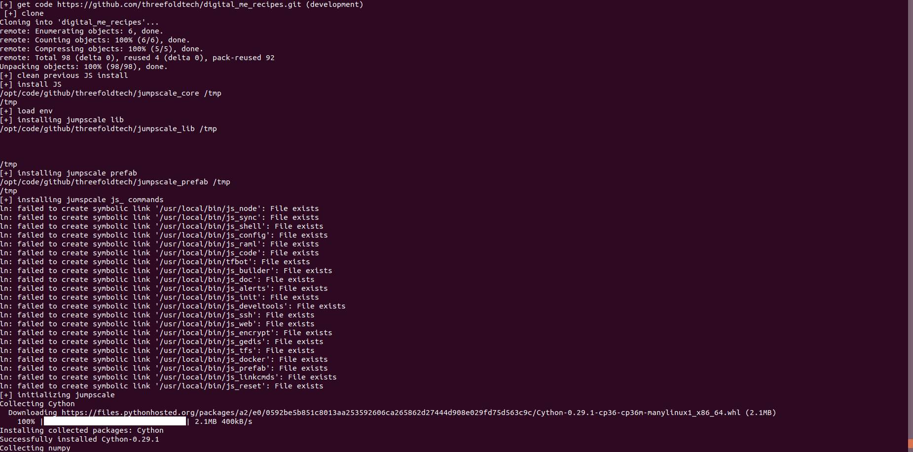 Tried (but failed) to install the jumpscale environment · Issue #151 · threefoldtecharchive ...