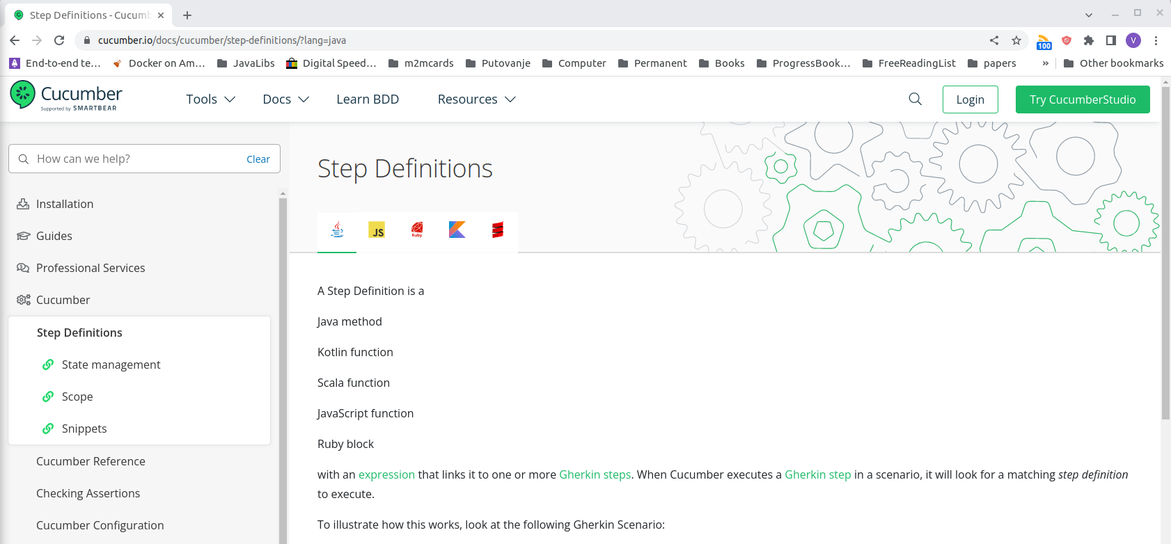 Online documentation is broken and unreadable · Issue #813 · cucumber/docs · GitHub