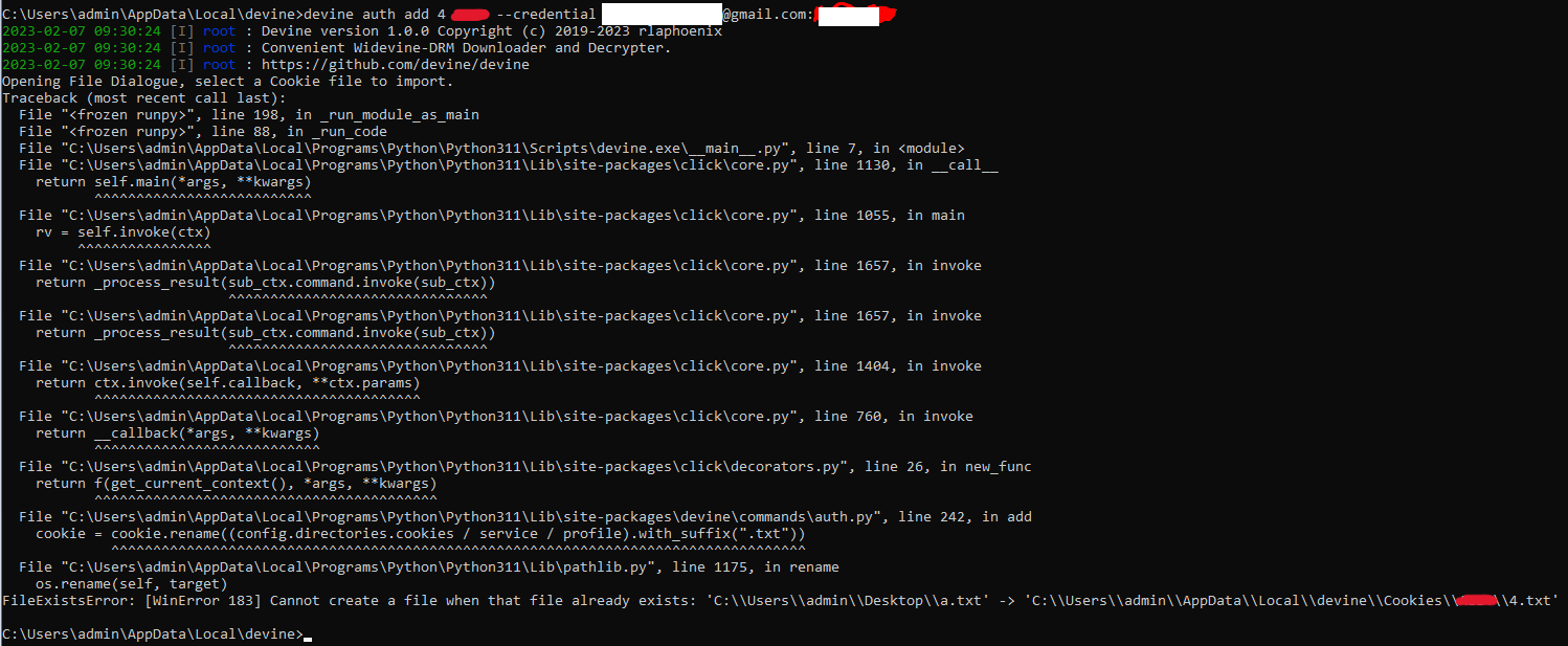 `auth add` fails to add cookie if the cookie file for the same service and profile already ...