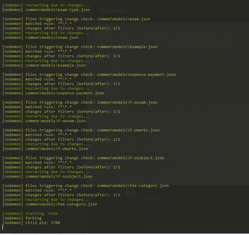 restarting continuously in CMDER console · Issue #1458 · remy/nodemon · GitHub