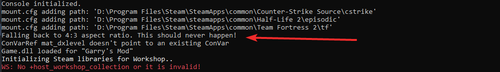 (Dev) SRCDS output: Falling back to 4:3 aspect ratio. This should never happen! · Issue #4881 ...