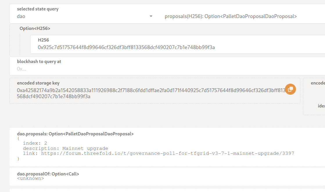 DAO: proposal cannot be parsed · Issue #614 · threefoldtech/tfchain · GitHub