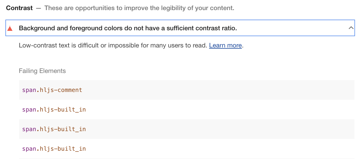 Poor legibility and contrast ratio in code snippets · Issue #3846 ...