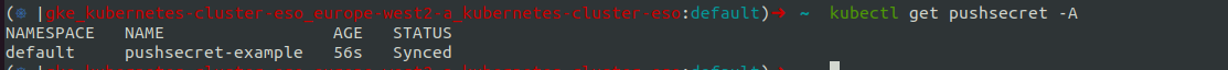 [3] PushSecret: Platform Engineers can view the status of a PushSecret sync via `kubectl ...
