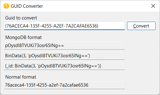 GitHub - pihalve/guid-converter: Windows tray app used for converting "normal" GUIDs to and from ...