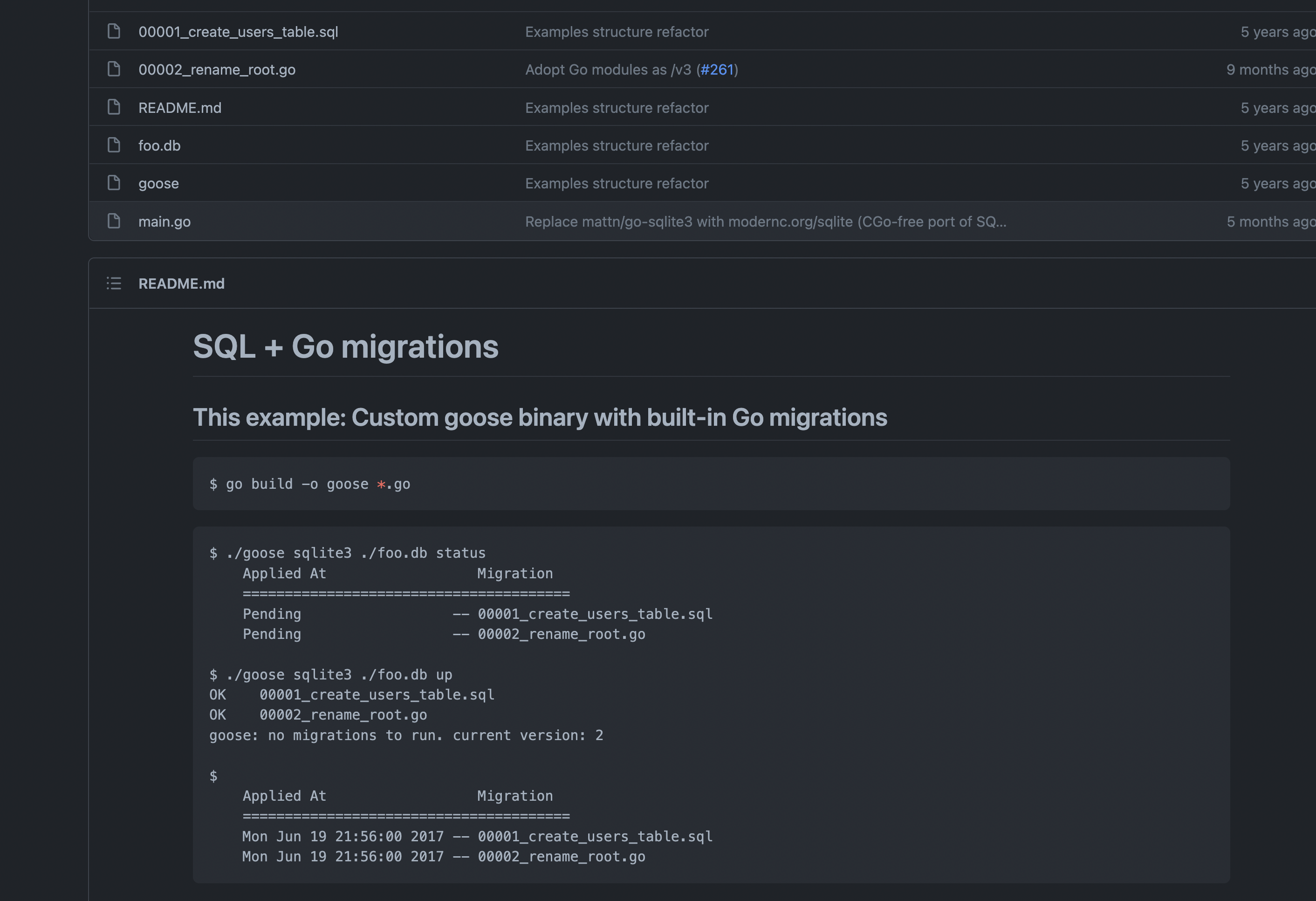 What's the foo.db ? · Issue #332 · pressly/goose · GitHub