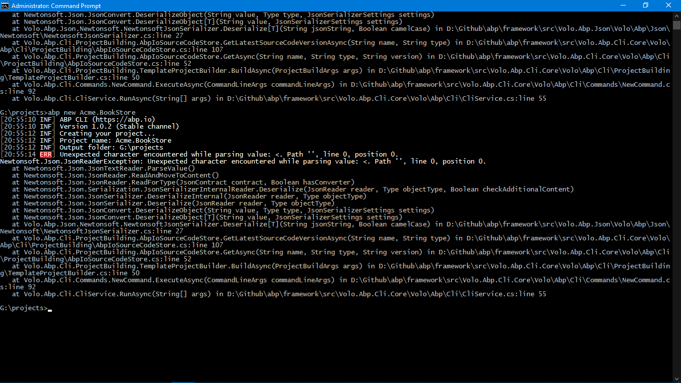 Getting error while generating project · Issue #2048 · abpframework/abp · GitHub