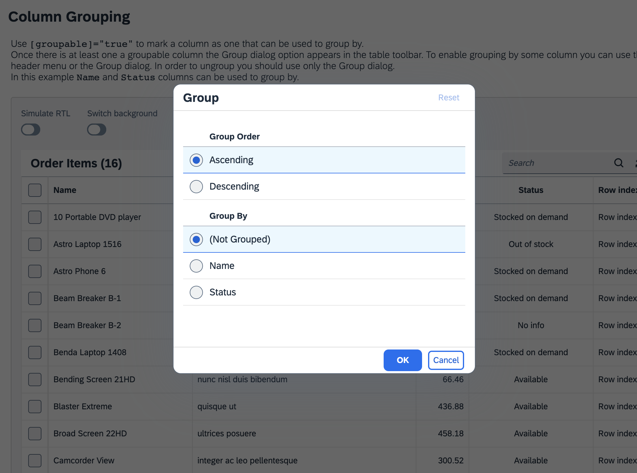 [Sourcing]fdp-table: no option to ungroup on column · Issue #9588 · SAP/fundamental-ngx · GitHub