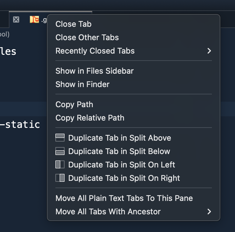 Tab context menu · Issue #5680 · zed-industries/zed · GitHub