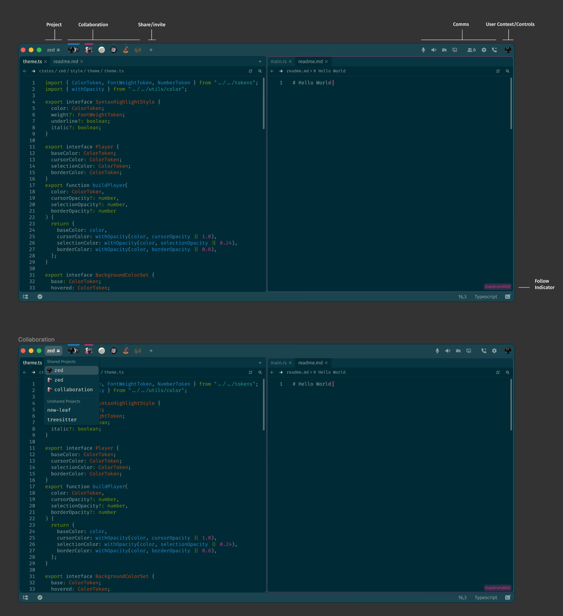 Update collaborators to show a stack when followed · Issue #1077 · zed ...