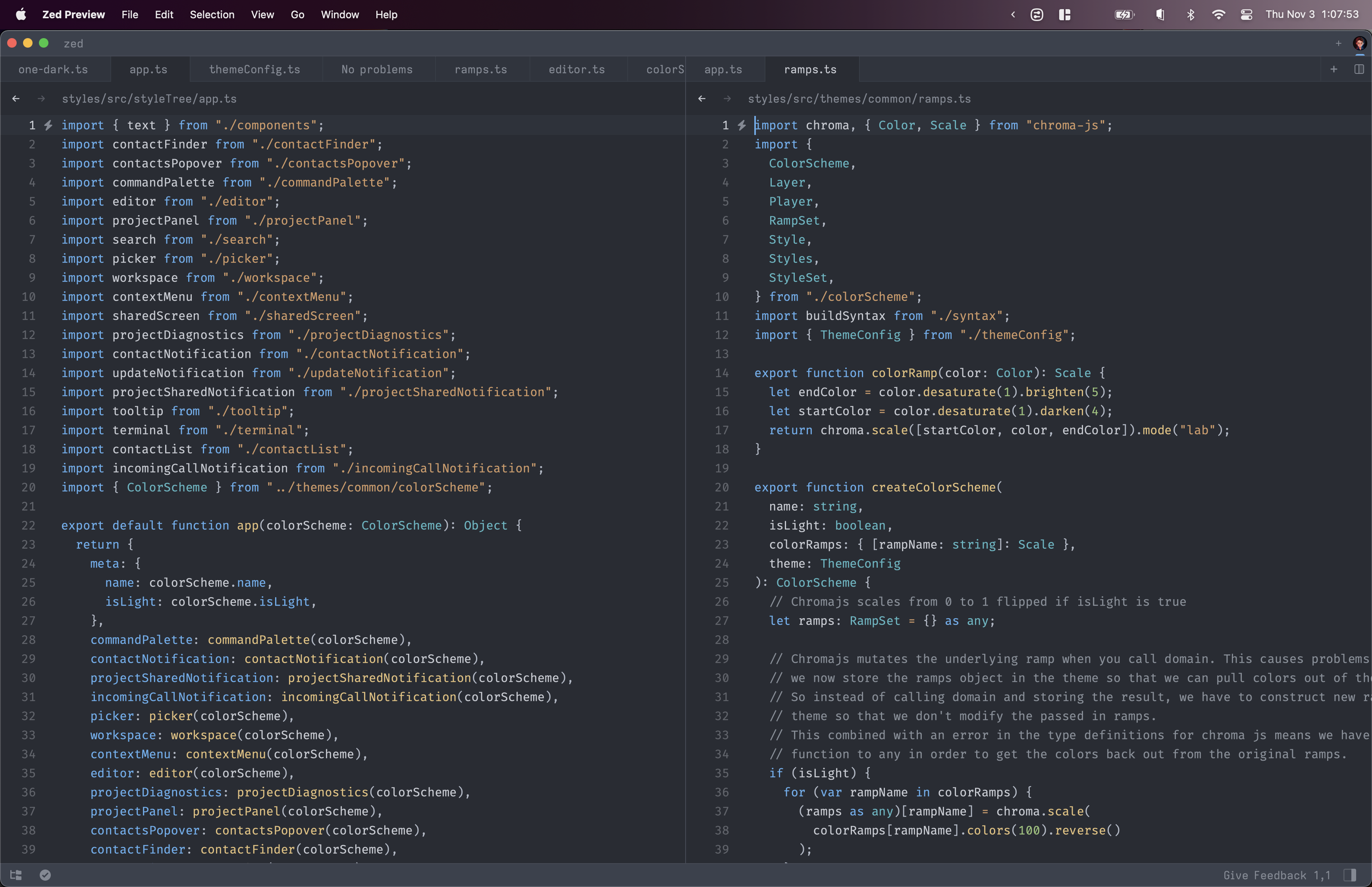 Align One Dark theme more consistent with Atom One Dark Color Palette ...